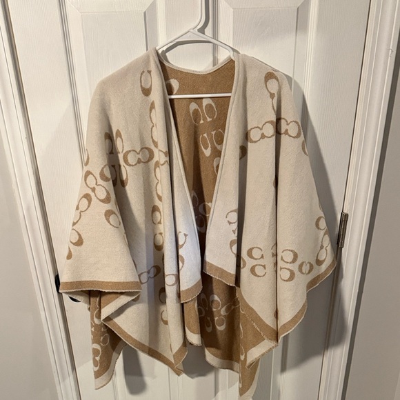 Coach | Sweaters | Coach Reversible Signature Logo Poncho | Poshmark